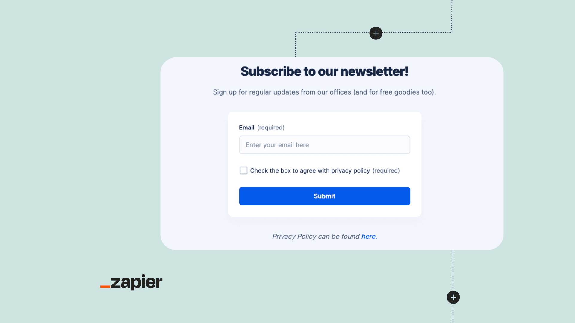 Newsletter Signup Form Template Zapier Interfaces